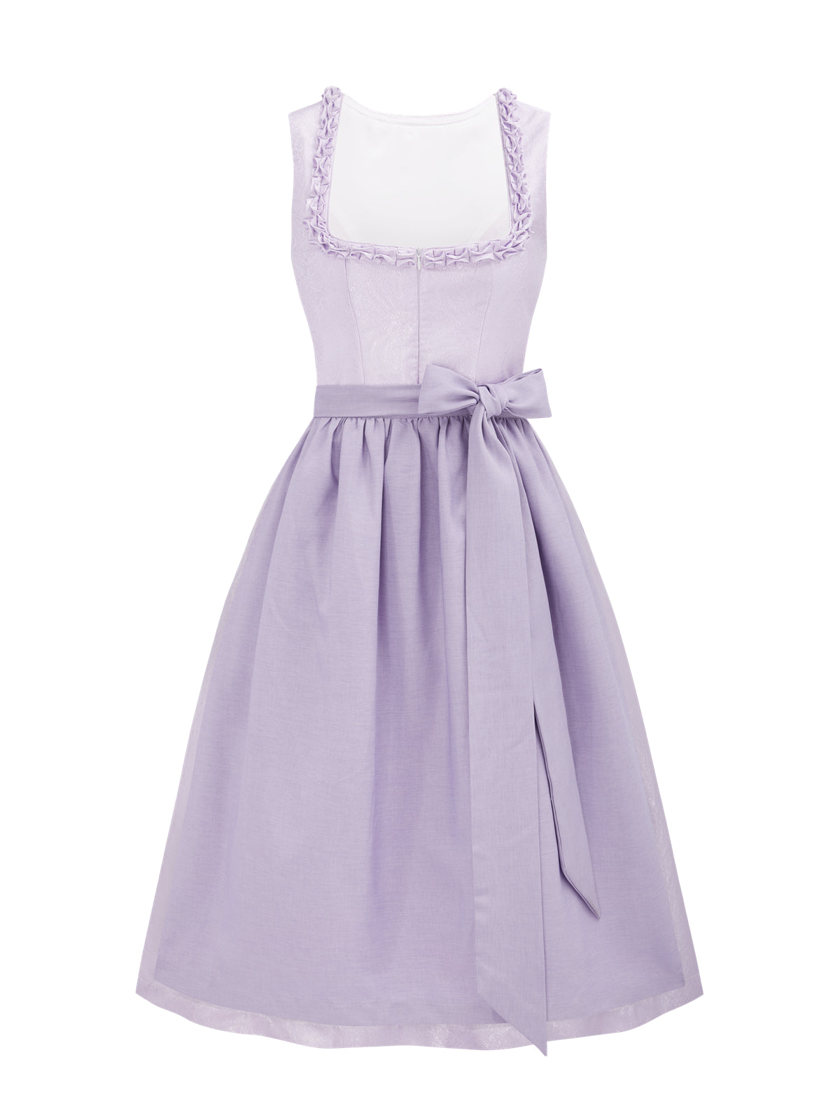 Allover Muster Dirndl in Lila mit Gerader Ausschnitt – Wiesntwirl